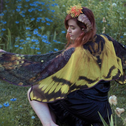 Moth Butterfly Cape Emperor Moth Cloak Dance Wings Costume - Etsy
