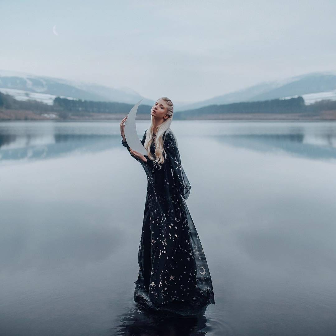 Black Stars & Moon Cloak in Vegan Silk Chiffon Celestial - Etsy UK