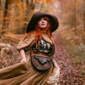 Renaissance Bodice, Mushrooms Cottagecore Style Corset Vest, Wench ...