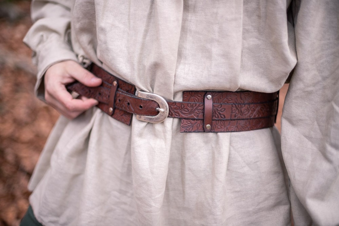 Handmade Brown Leather Elf Belt, LARP Druid Adjustable Corset - Etsy