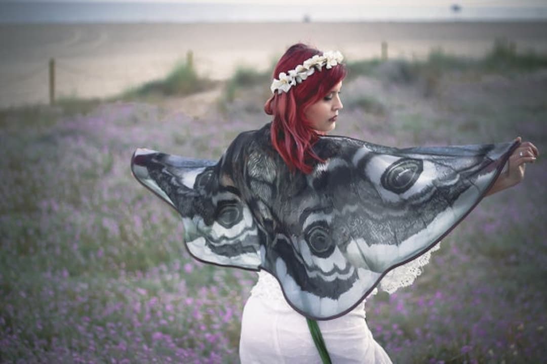 Moth Butterfly Cape Emperor Moth Cloak Dance Wings Costume Short Small ...