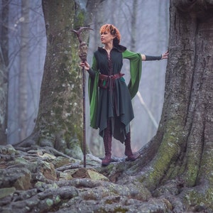 Hooded Green Ranger Surcoat – Unisex Renaissance Costume Vest - Etsy