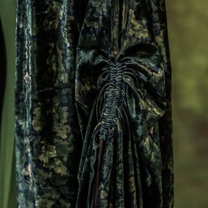 Elven Robe, Elvish Fashion Kimono, Vintage Velvet Oak Leaves Fabric - Etsy