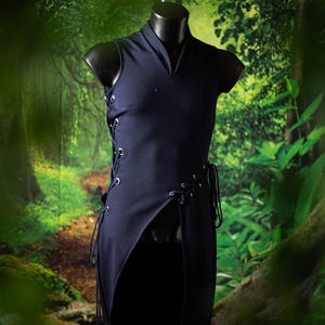 Blue Elven Ranger Vest, Fairy Elvish Surcoat Unisex - Etsy