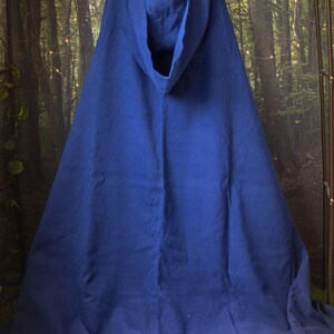 Blue Vegan Wool Cloth Cape Hooded Cloak Riding Hood Cloak With Train ...