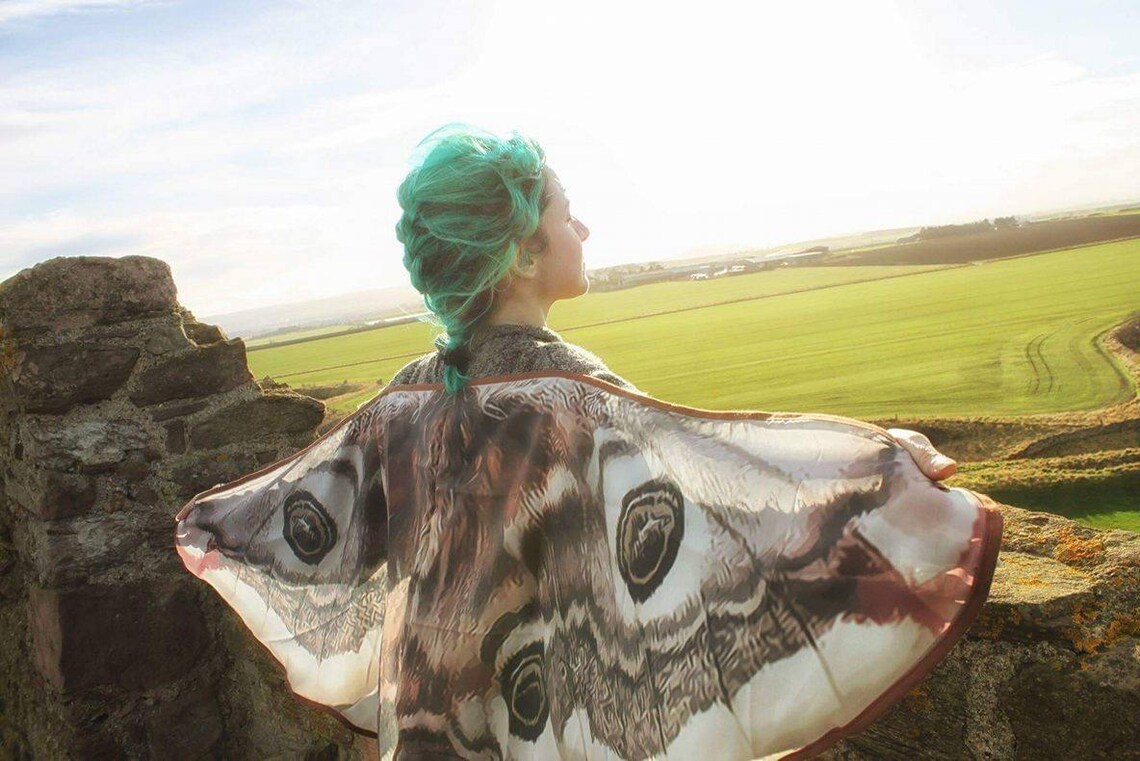 Moth Butterfly Cape Emperor Moth Cloak Dance Wings Costume - Etsy