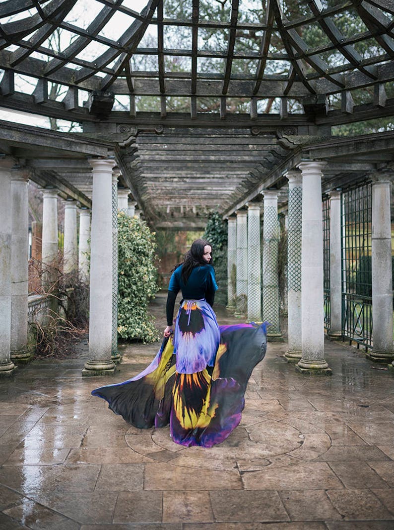 Flower Cape Floral Cloak Pansy Scarf Shawl Purple and Yellow Poncho ...