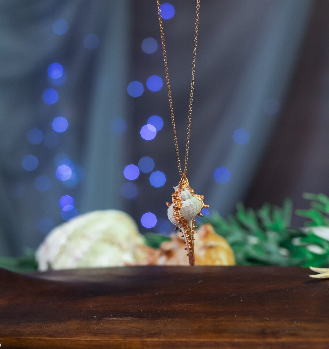 Mermaid Necklace, Conch Ursula Style, Shell Marine Witch Pendant ...