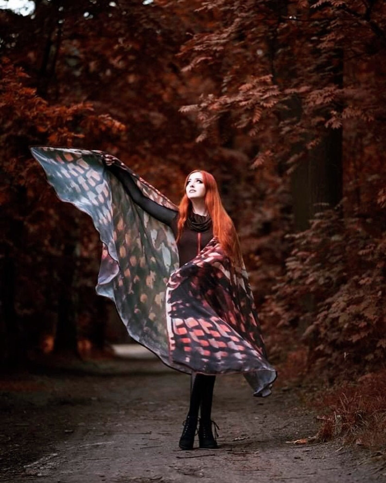 Owl Wings Costume Crow Black Feathers Maleficent Cosplay Dark Angel ...