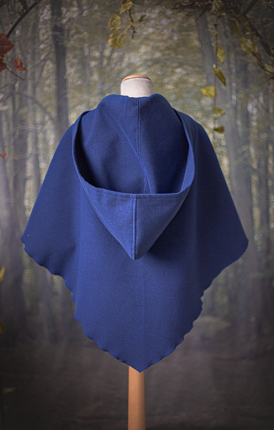 Blue Riding Hood Short Cape Stole Vegan Wool Capelet Stole - Etsy
