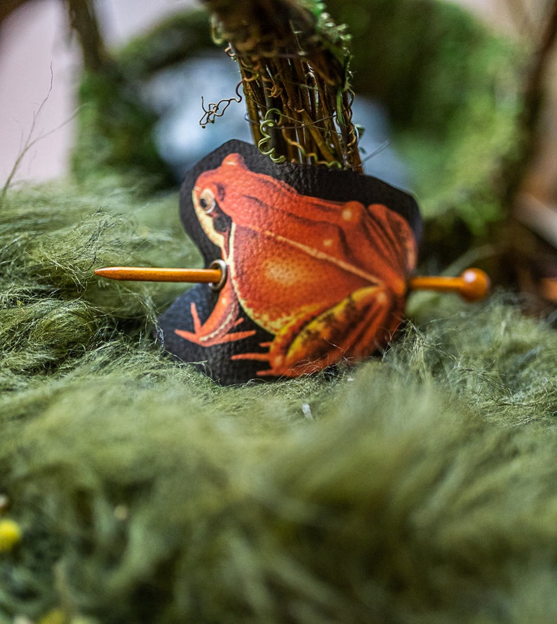 Frog Hair Barrette Toad in Vegan Leather Autumn Whimsical | Etsy