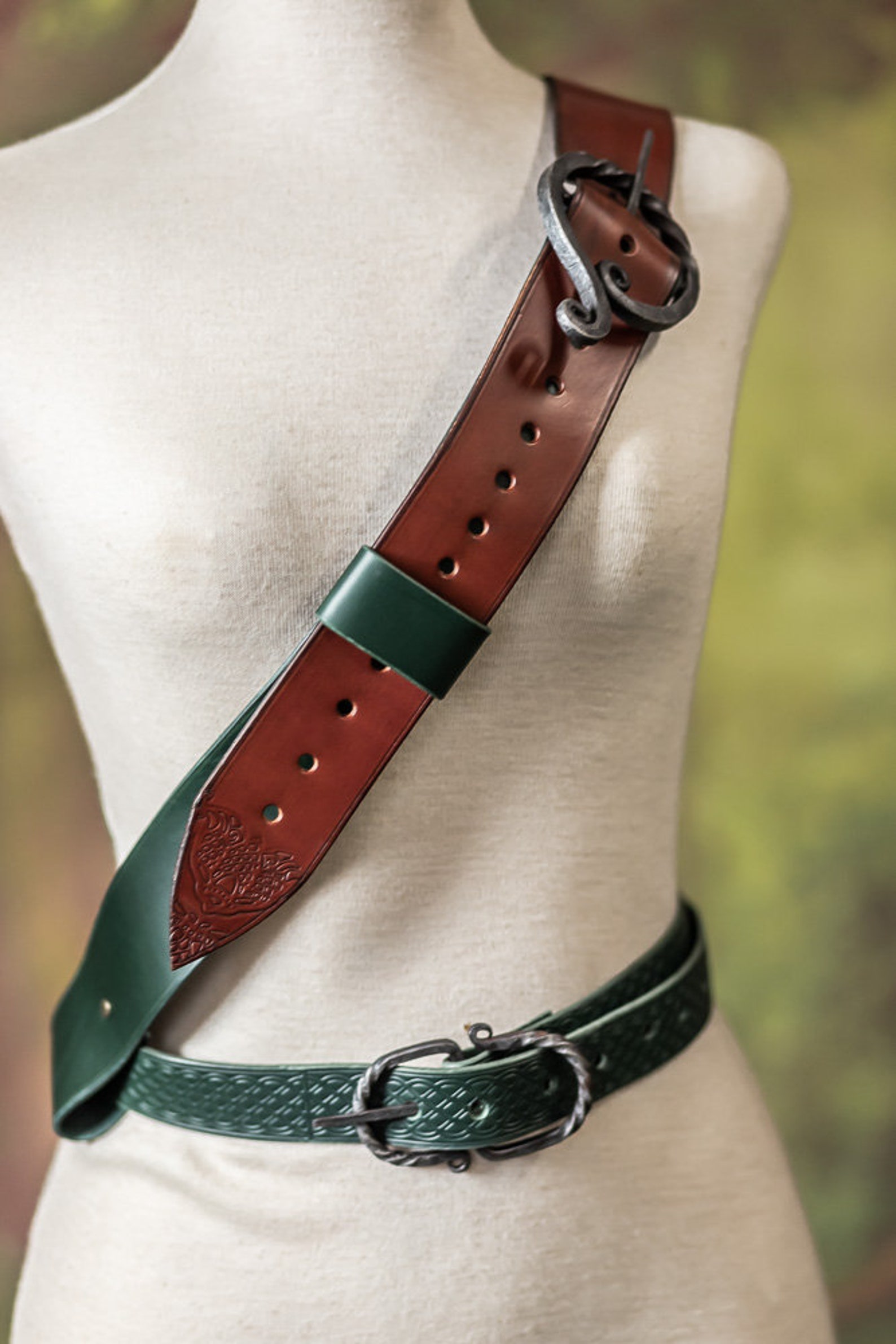 Elf Leather Corset Belt, LARP Druid Elven Costume - Etsy