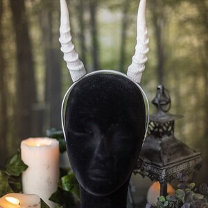 Demon Horns Half Moon Witch Headband, Headdress Gothic Black - Etsy