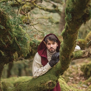 Brown Hooded Ranger Surcoat - Unisex Renaissance Cosplay Vest - Etsy