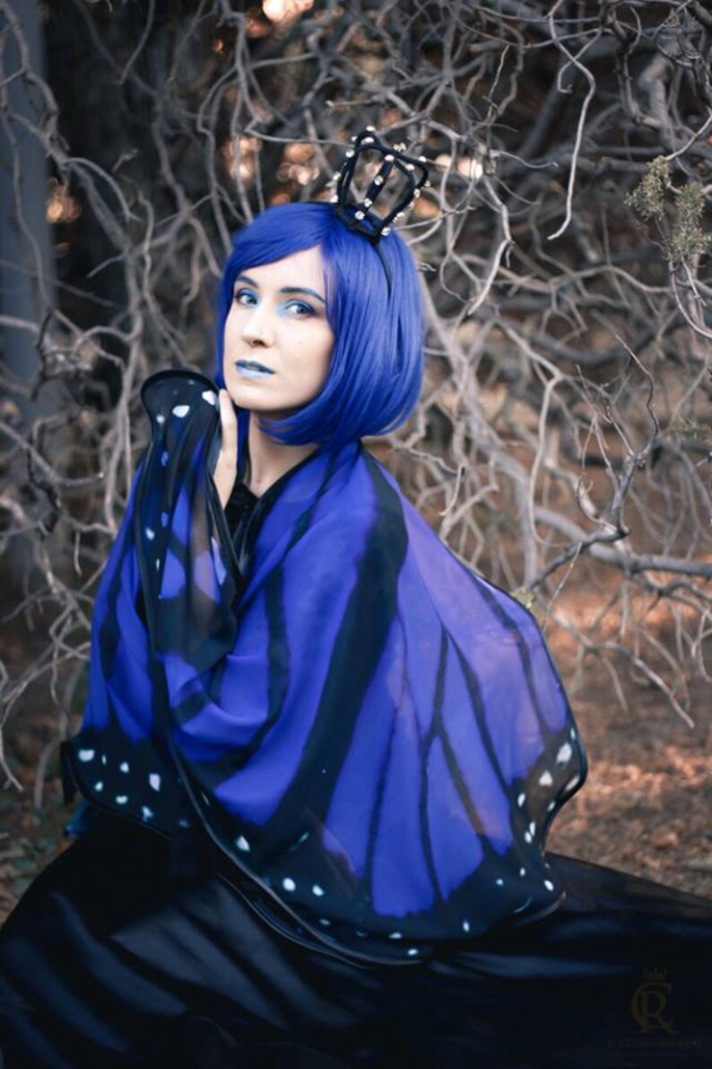 Blue Butterfly Cape Monarch Cloak Dance Wings Costume Short - Etsy ...