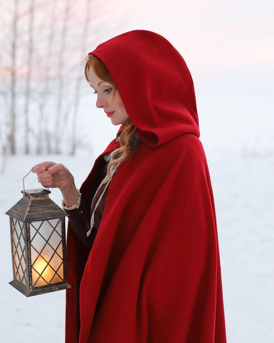 Red Vegan Wool Cloth Cape Hooded Cloak Riding Hood Cloak With - Etsy UK