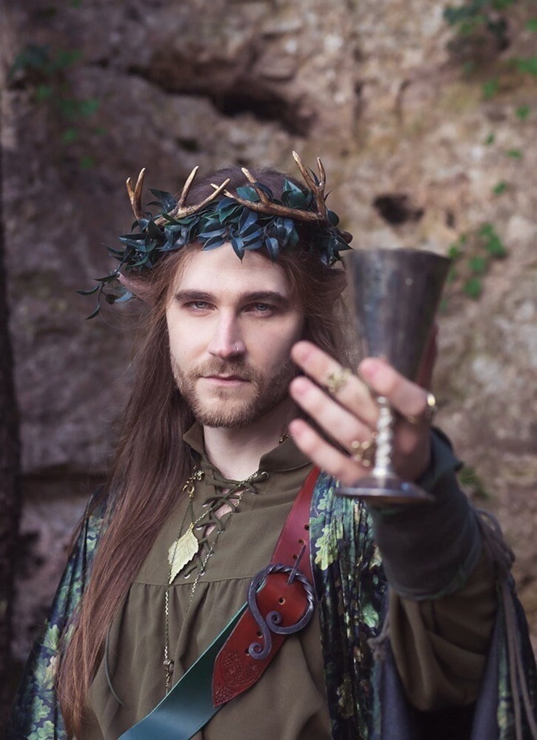 Elven Crown, Antlers Druid Ceremonial Tiara, Elf Forest Syndar - Etsy