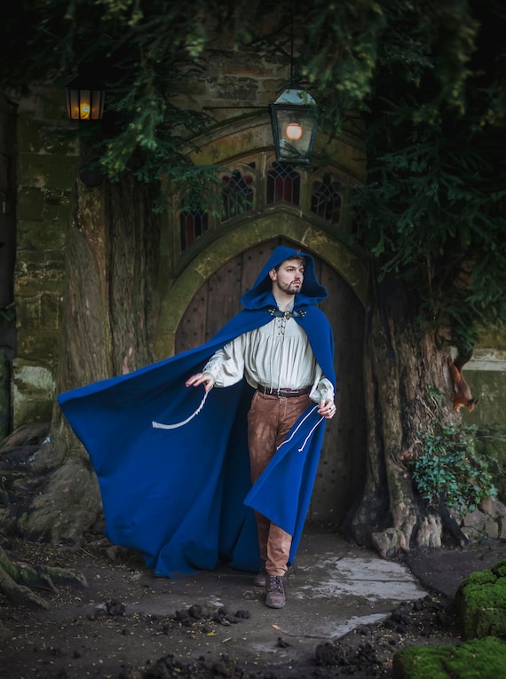 Dark Blue Hooded Cloak