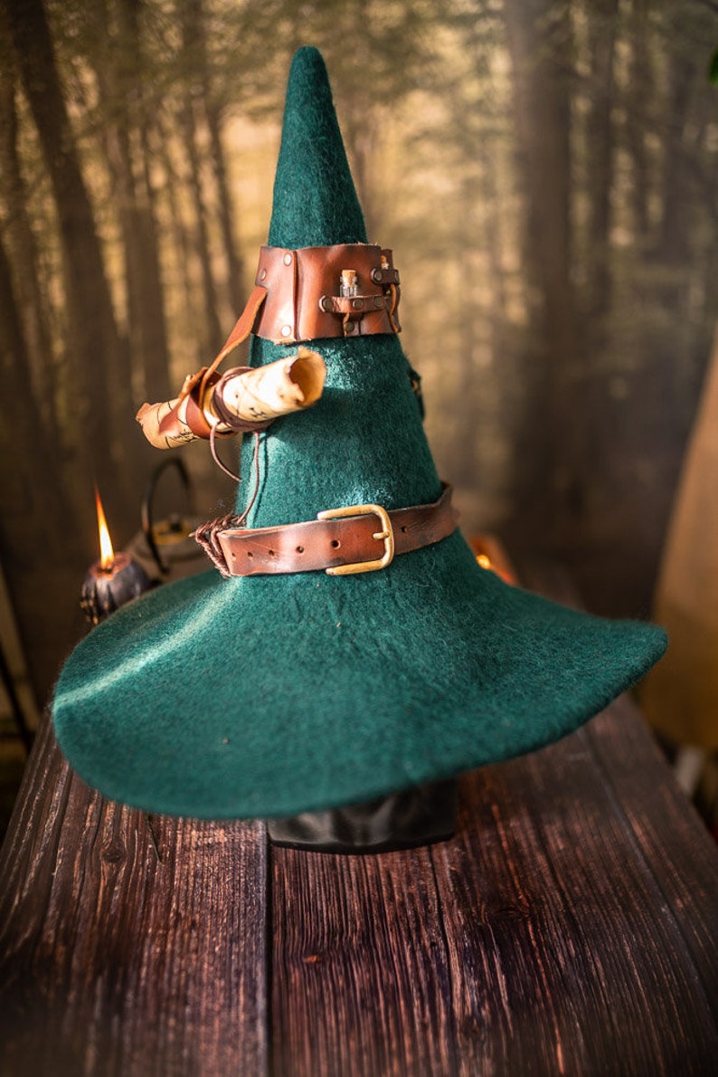 Alchemist Witch Hat Adventurer Larp Magician Forest Wizard Hat - Etsy