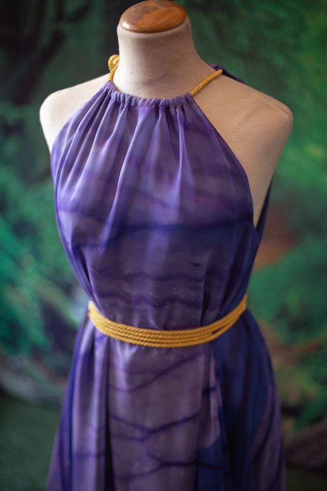Purple Chiffon Halter Dress With Detachable Sleeves, Fairycore - Etsy