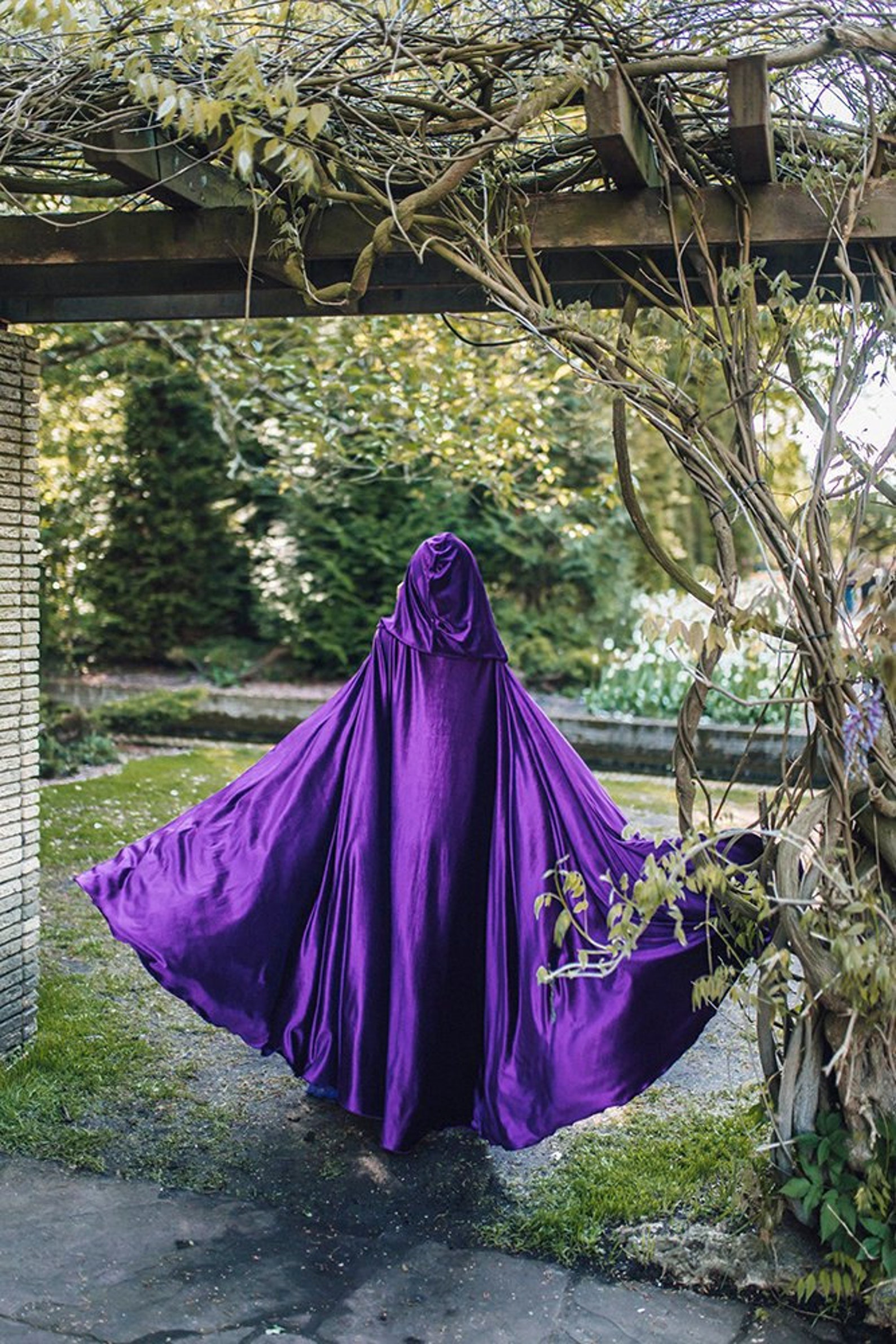 Purple Velvet Hooded Cloak - Fantasy Costume Cape - Etsy