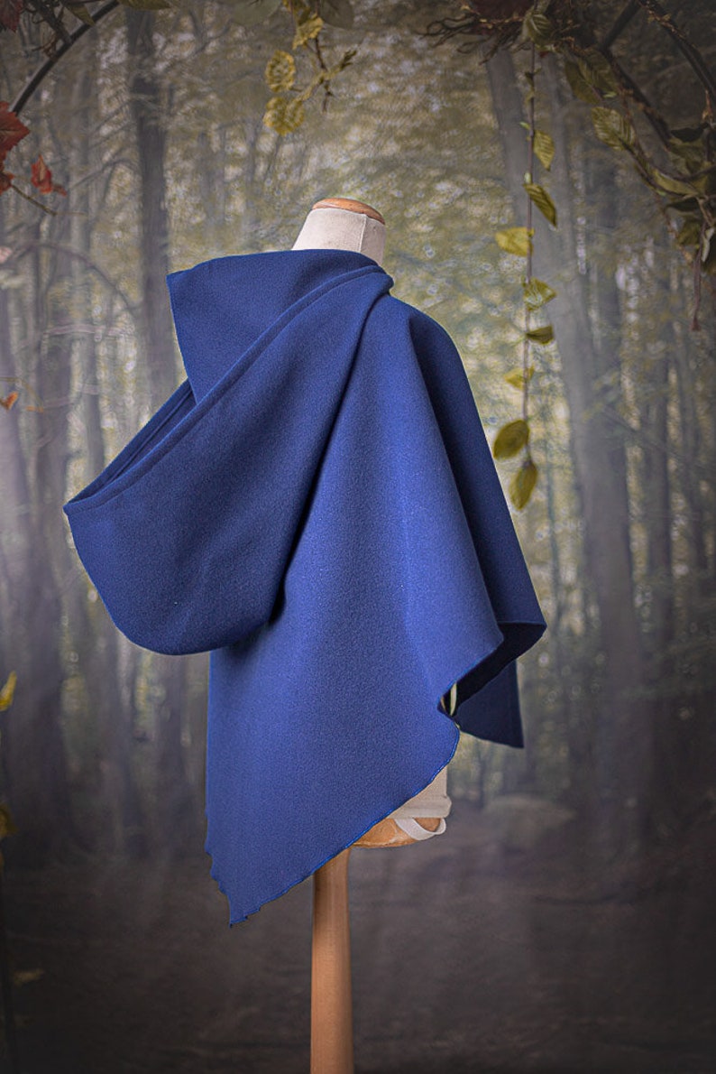 Blue Riding Hood Short Cape Stole Vegan Wool Capelet Stole - Etsy
