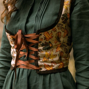 Hobbit Bodice, Autumn Renaissance Corset Oak Cottagecore Style Corset ...