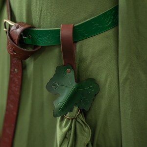 Elf Leather Belt With Leaves in Brown and Green , LARP Druid Elven Bet ...