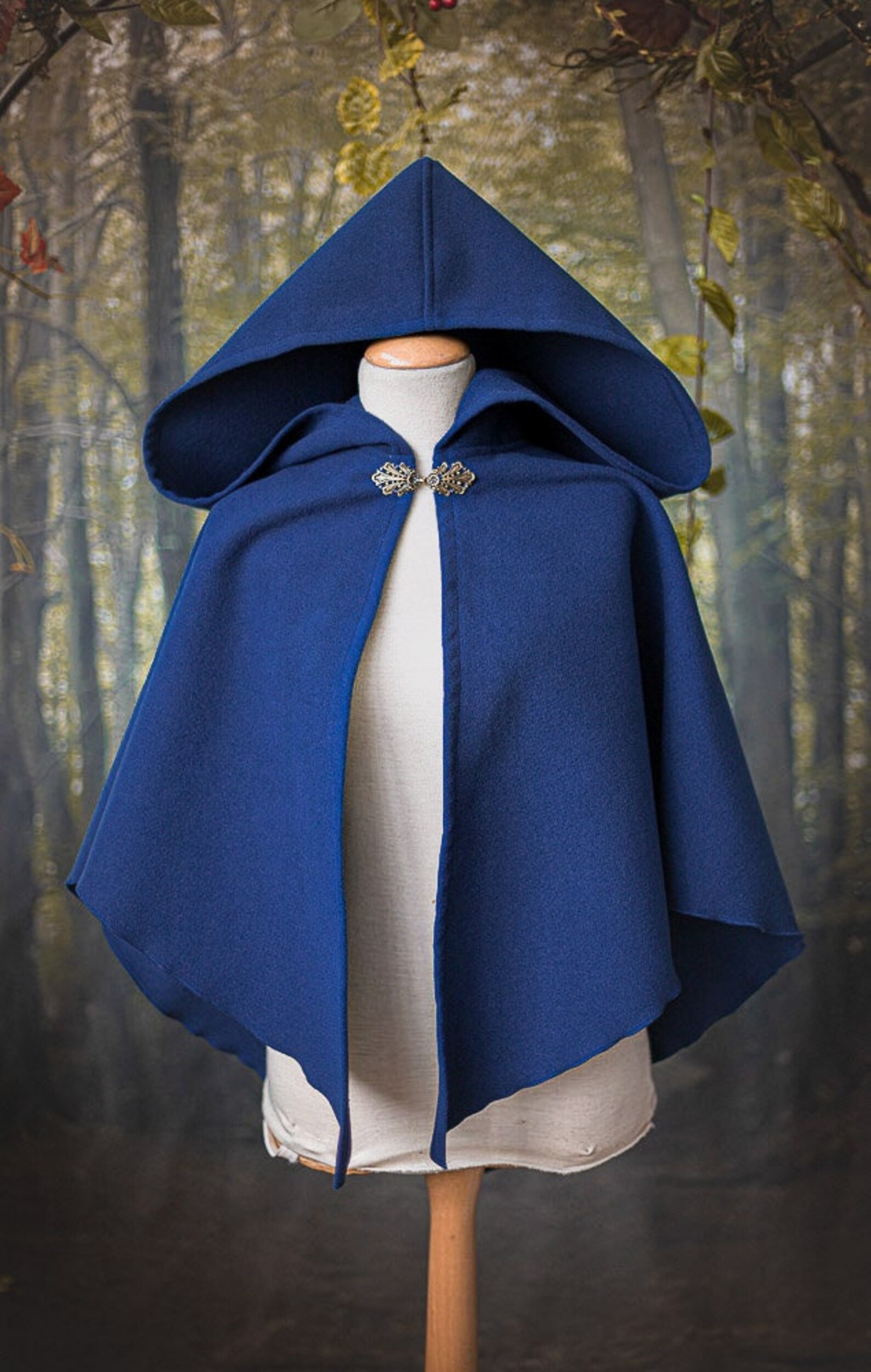 Blue Riding Hood Short Cape Stole Vegan Wool Capelet Stole - Etsy