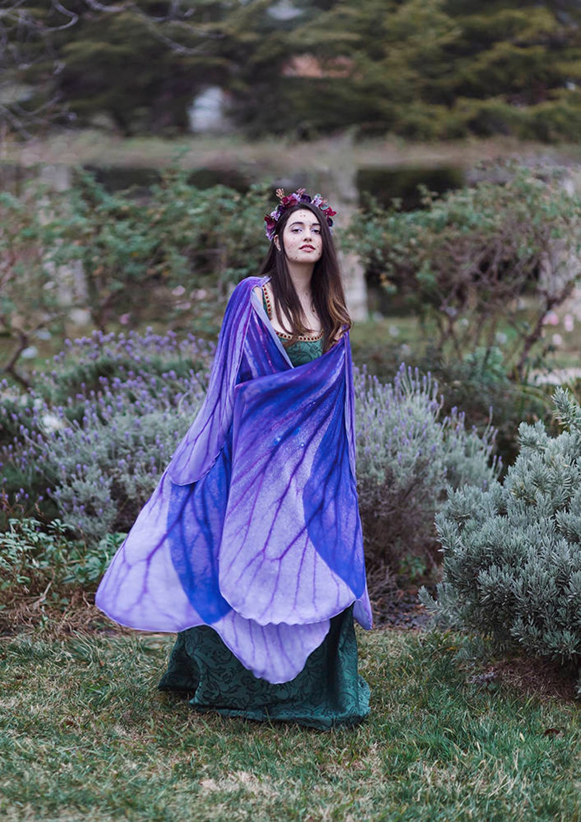 Flower cape floral cloak Violet Petunia scarf shawl purple | Etsy