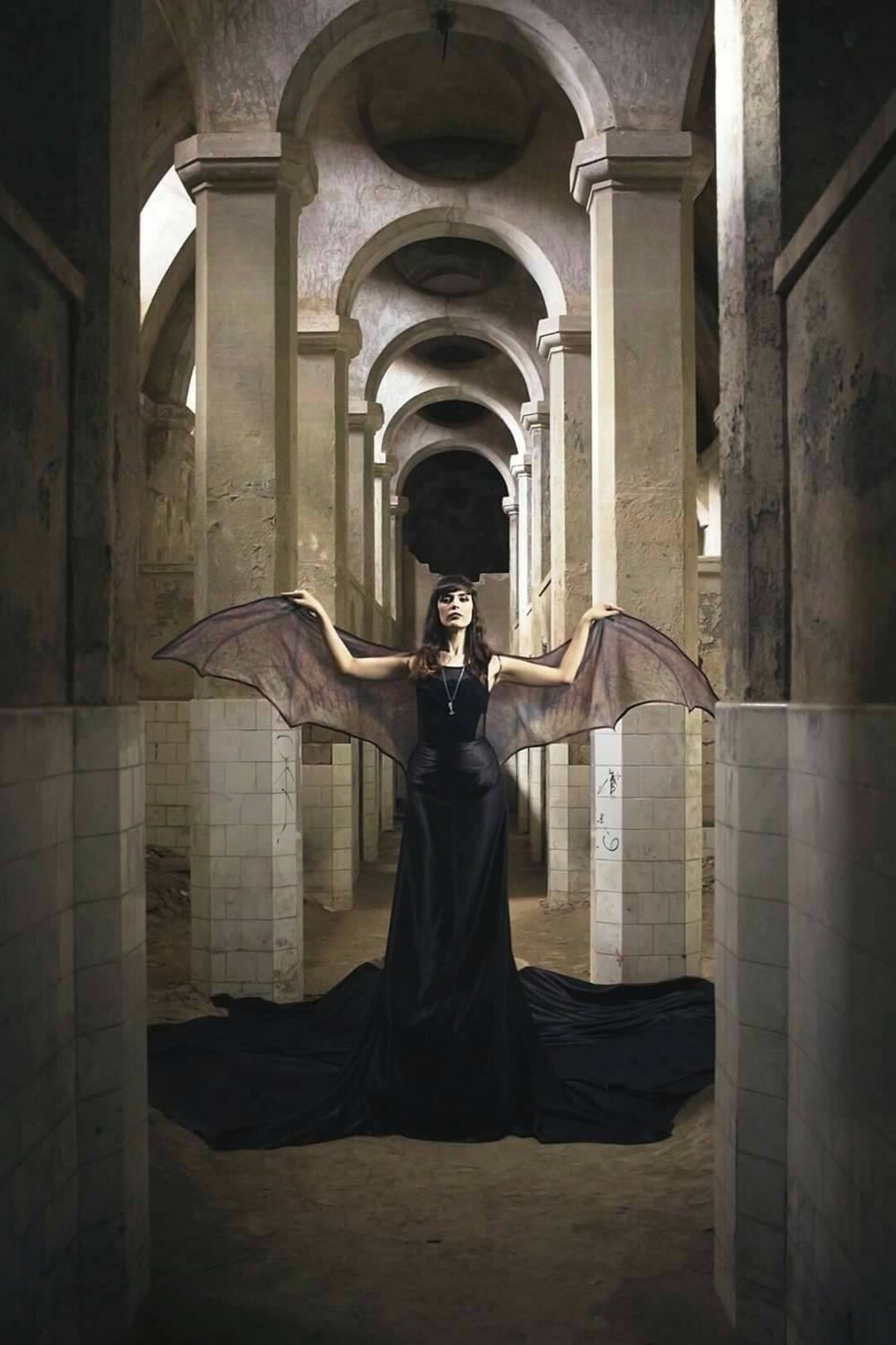 Bat Wings Chiffon Cape: Halloween Costume, Goth Fairy Wings - Etsy