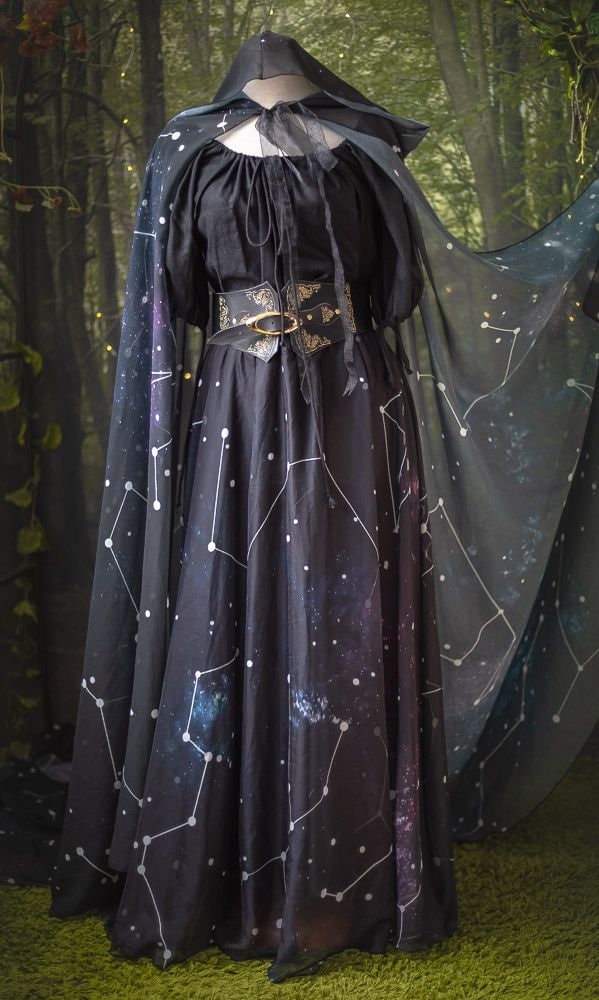 Constellations Cloak in Vegan Silk Chiffon Celestial Fashion - Etsy Canada