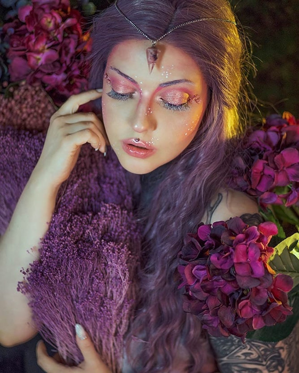 Flowers Pendulum Resin Necklace Crystal Jewelry Pink Spring - Etsy