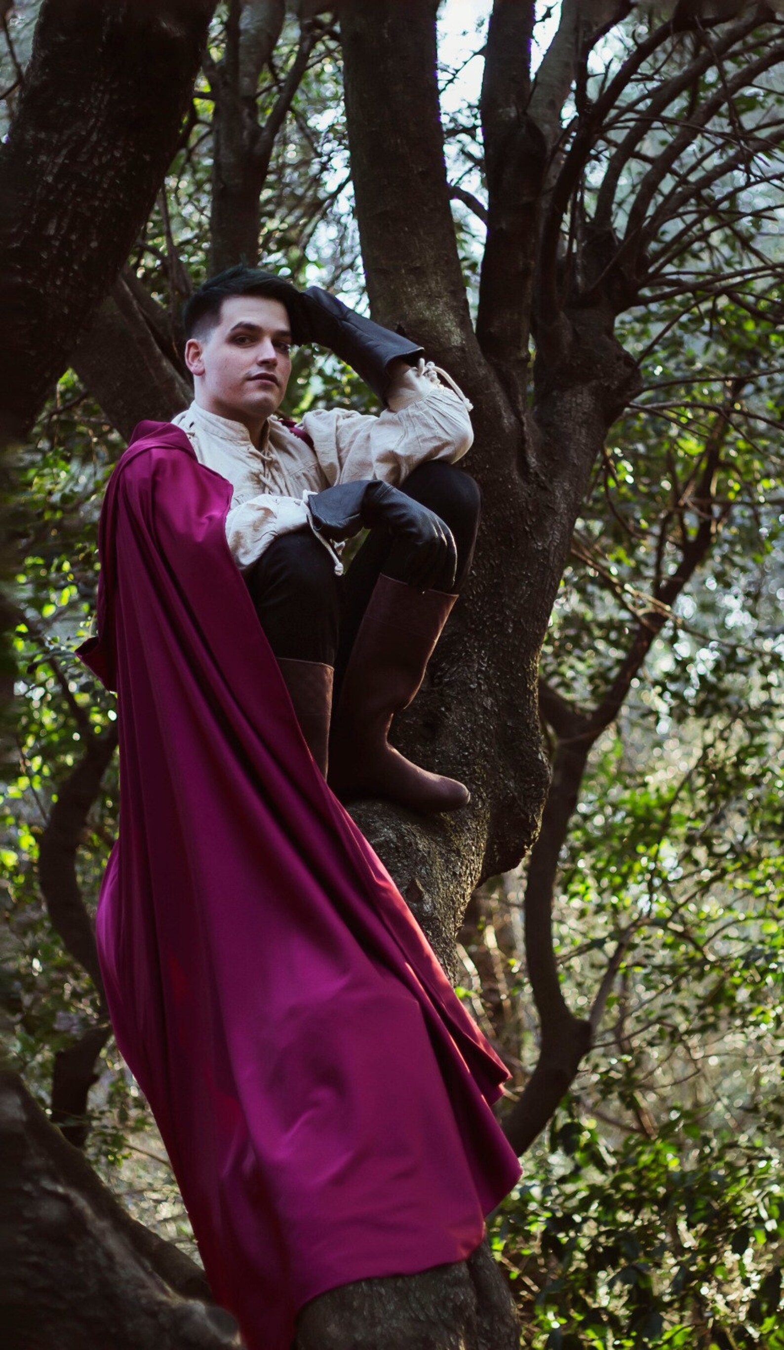 Burgundy Cloak Dark Red Satin Cape Hooded Medieval Larp Riding - Etsy