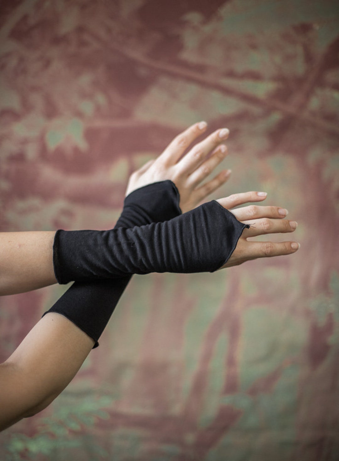 Black Elven Cuff - Pair of Arm Warmers - Forest Witch - Gauntlets ...