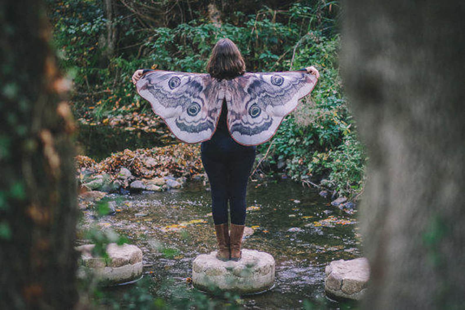 Moth Butterfly Cape Emperor Moth Cloak Dance Wings Costume - Etsy