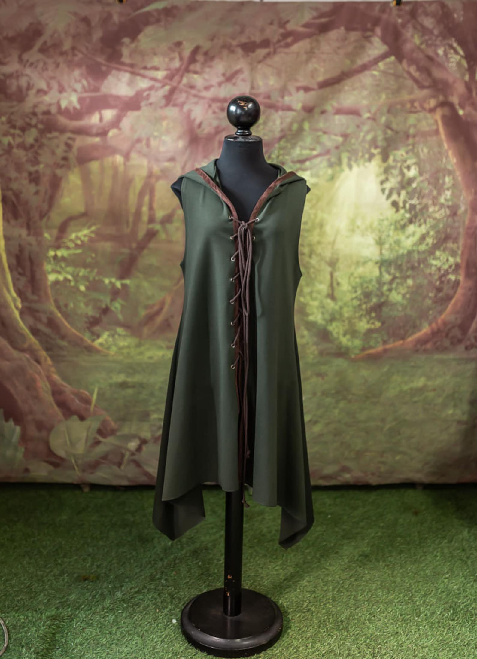 Hooded Green Ranger Surcoat – Unisex Renaissance Costume Vest - Etsy