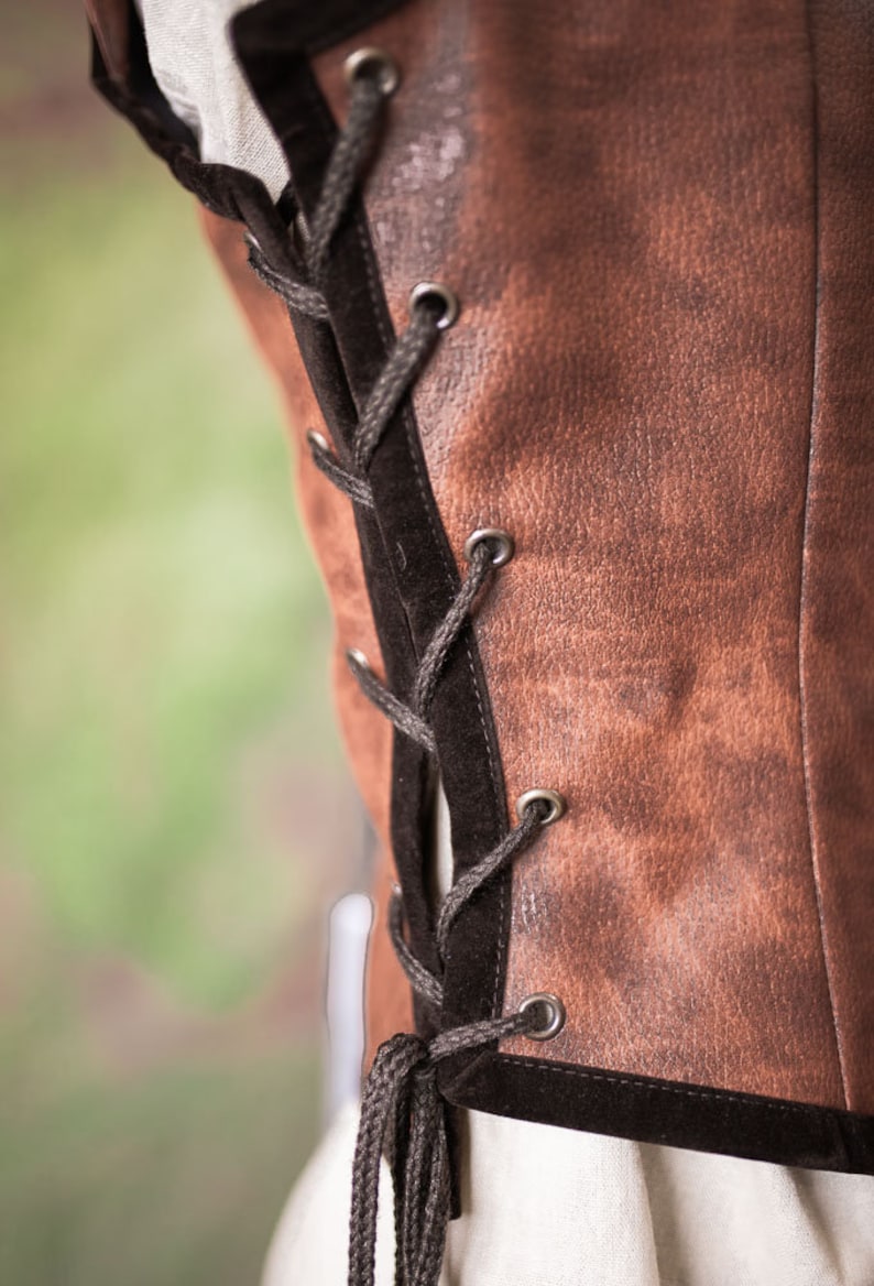 Brown Faux Leather Surcoat - Unisex Elven Renaissance Costume Vest - Etsy