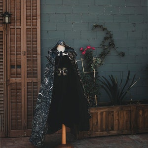 Velvet Celestial Cloak: Stars & Moon, Hooded Fantasy Cape - Etsy