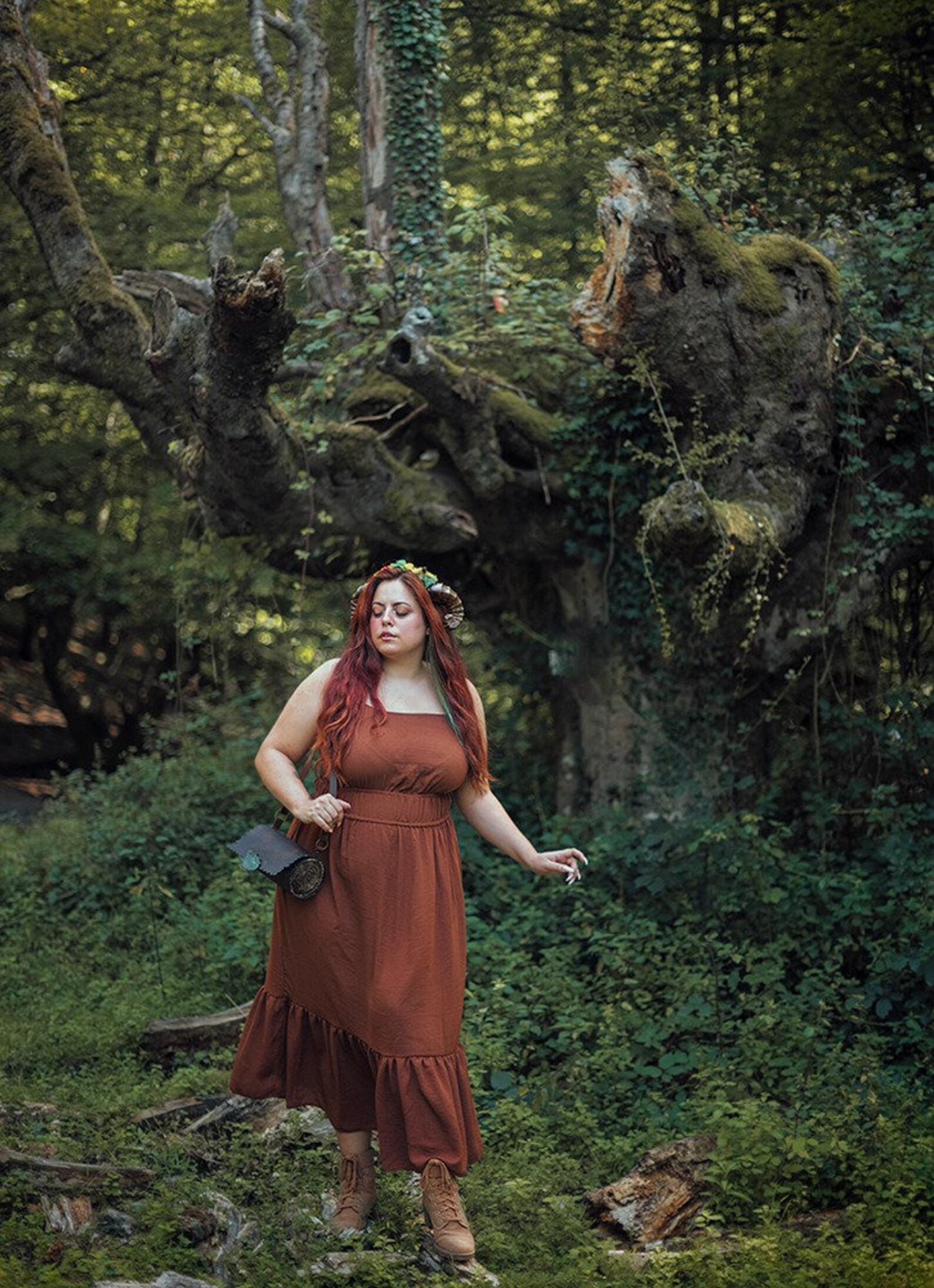 Faun Horns Headdress Druid Ram Horn Headband Woodland Cosplay - Etsy ...