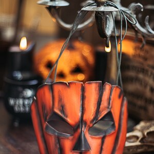 Jack O Lantern Pumpkin Leather Mask Halloween Autumn Harvest Natural ...