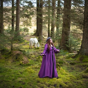 Pink Fuchsia Overdress Renaissance Costume Surcoat Medieval Dress Elven ...