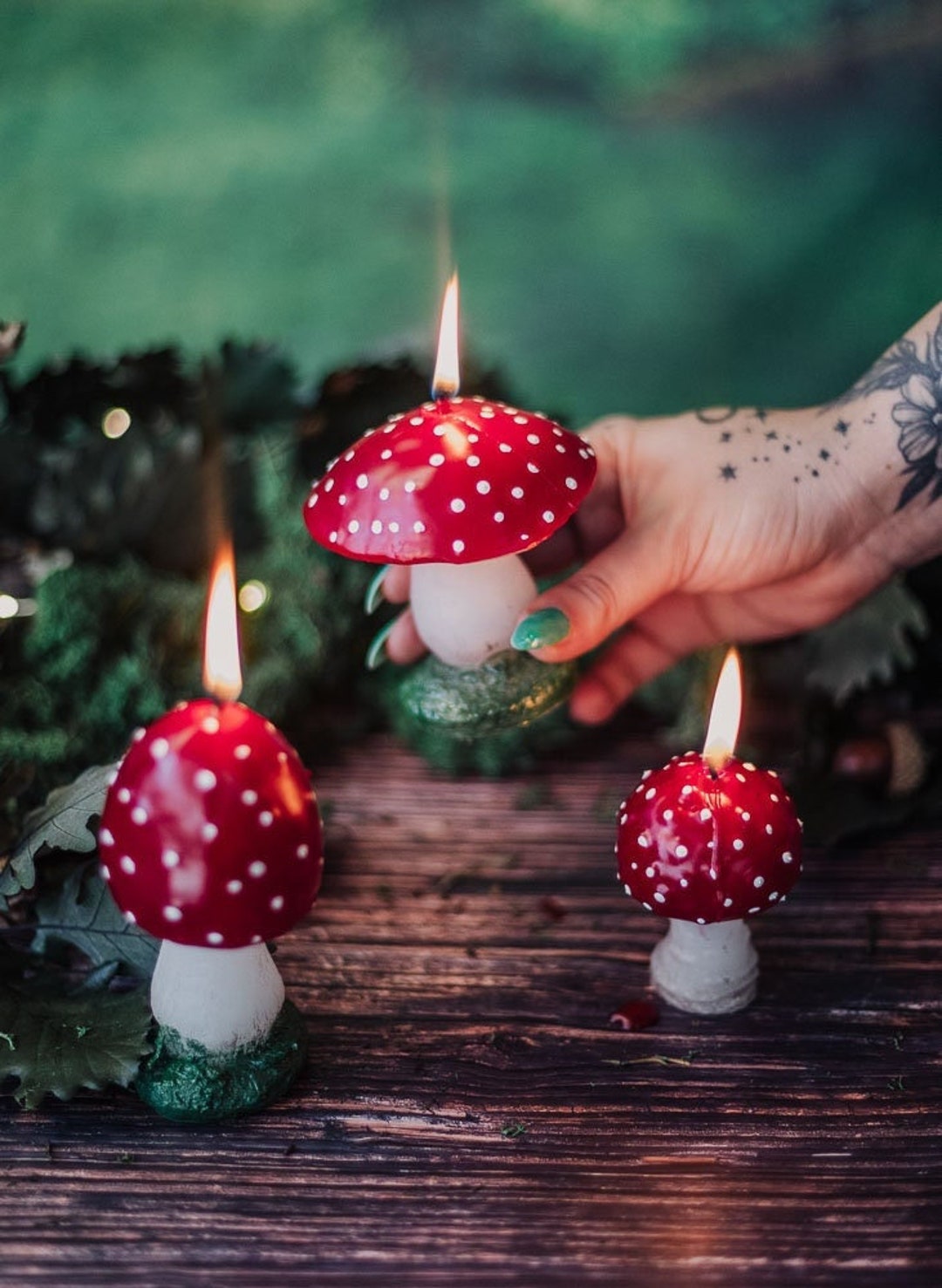 Mushroom Pack Candle - Candles Mushrooms Home Decor Cottagecore - Etsy