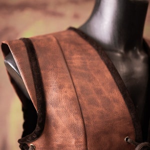 Brown Faux Leather Surcoat - Unisex Elven Renaissance Costume Vest - Etsy