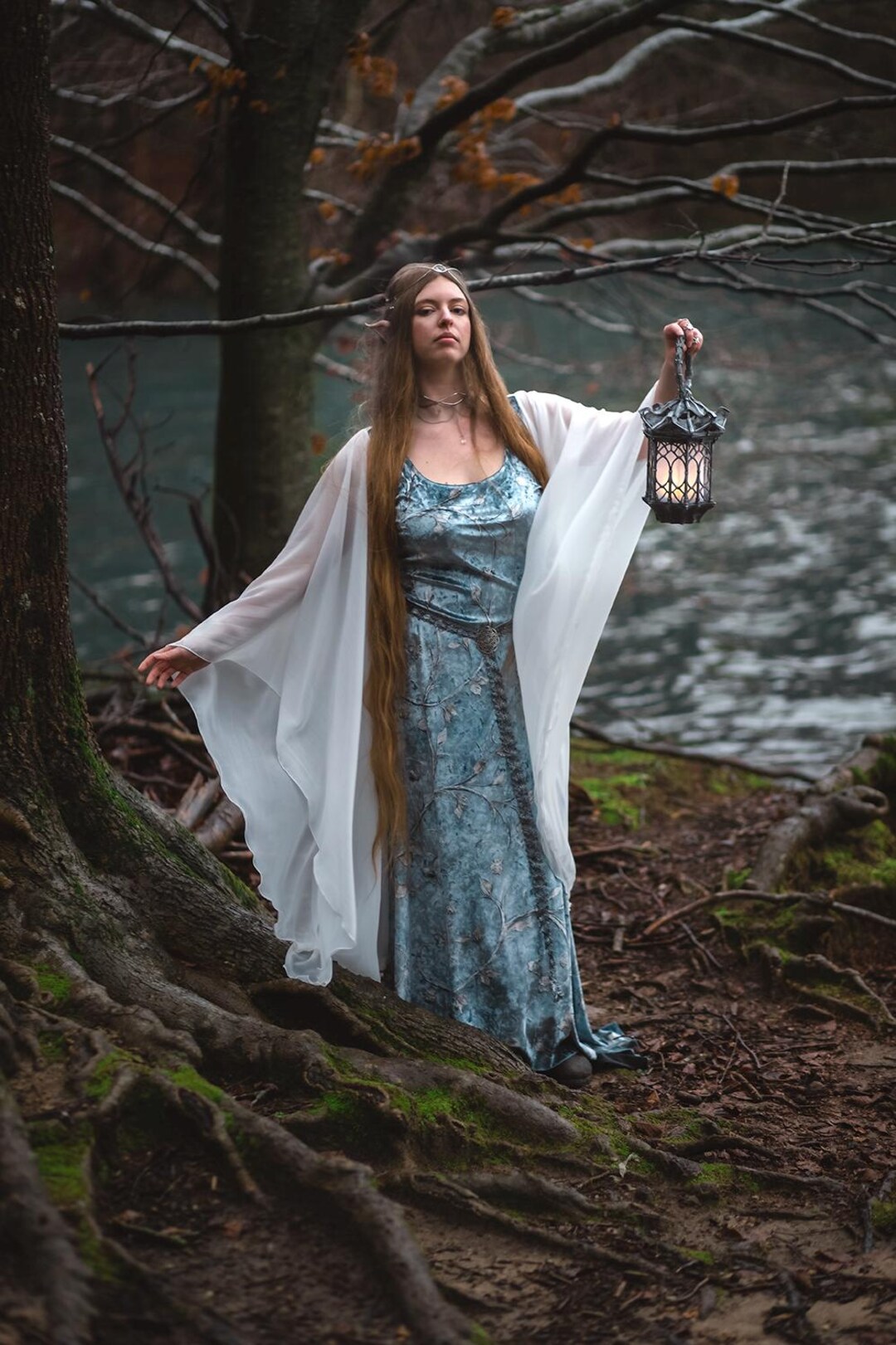 Elven Dress Celtic Medieval Wedding Dress Galadriel Costume Elvish, Medieval, Pre- Raphaelite ...
