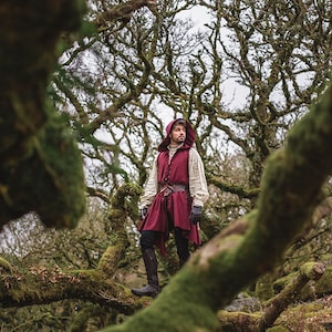 Hooded Ranger Surcoat - Unisex Assasin Vest Open Front Overgarment ...