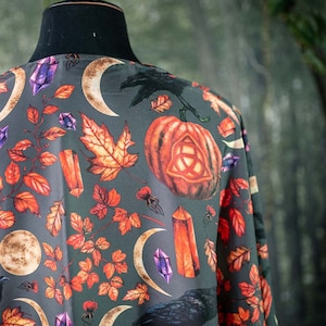 Samhain Robe Sylky Clothing Cardigan Kimono Halloween Fashion Cover up ...