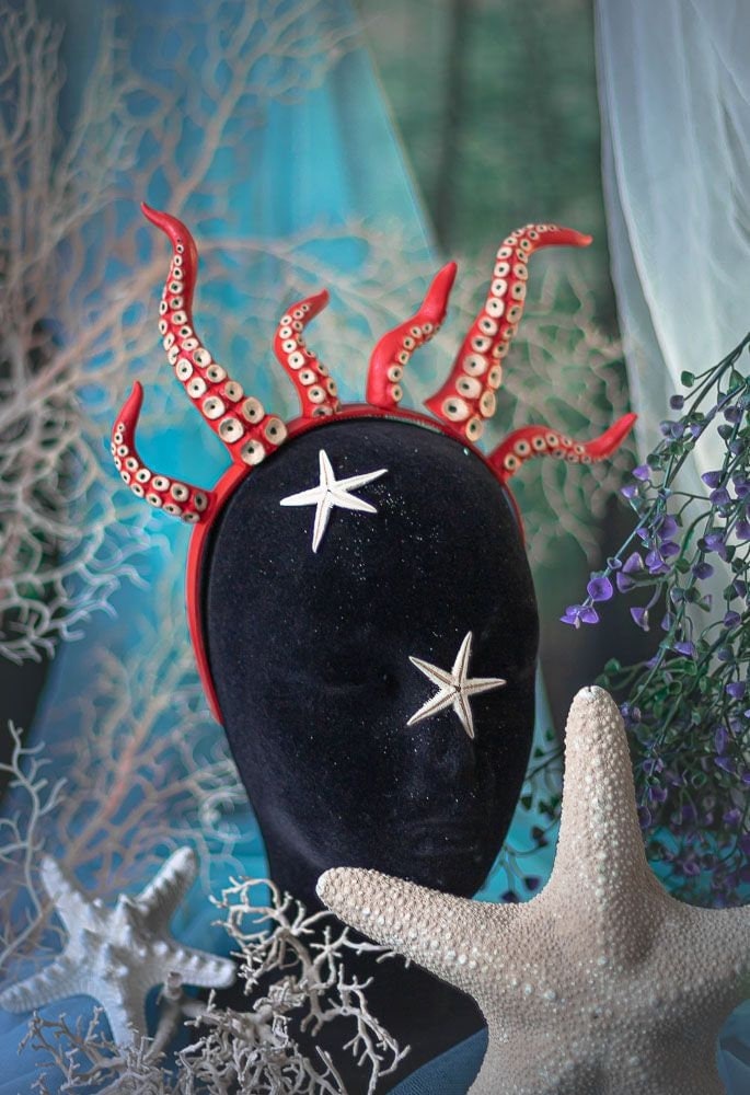 Octopus Tentacles Headdress Mermaid Steampunk Outfit Headpiece Cosplay ...