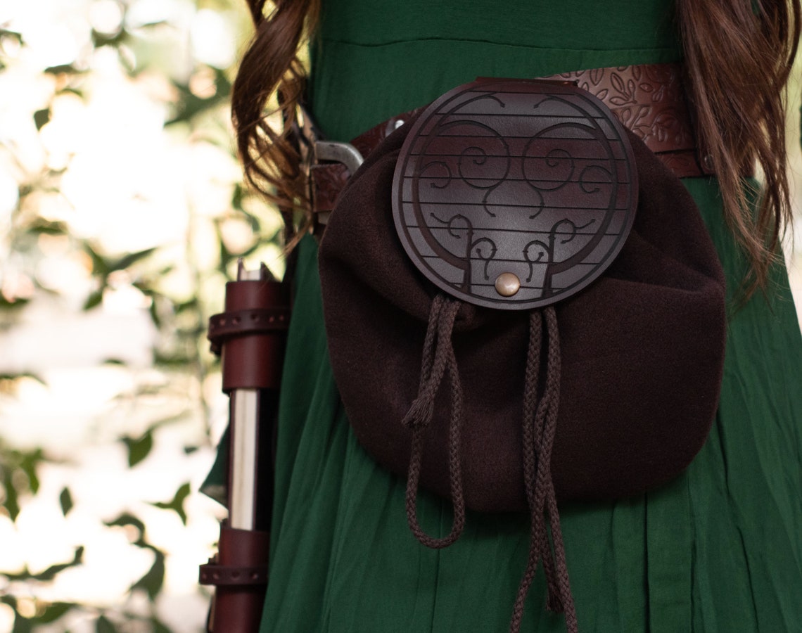Hobbit Door Belt Bag Wood and Leather Hoobit Hole Form Black and Brown ...