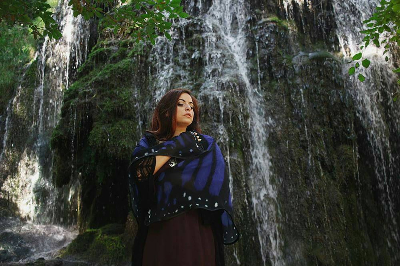 Blue Butterfly Cape Monarch Cloak Dance Wings Costume Short - Etsy ...